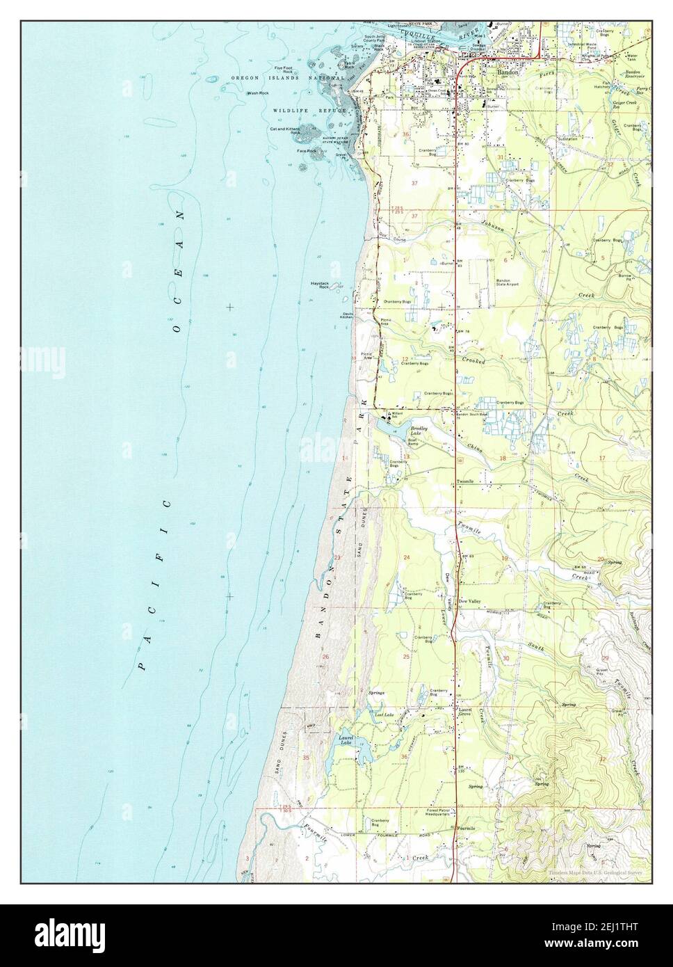 Bandon, Oregon, map 1970, 1:24000, United States of America by Timeless ...