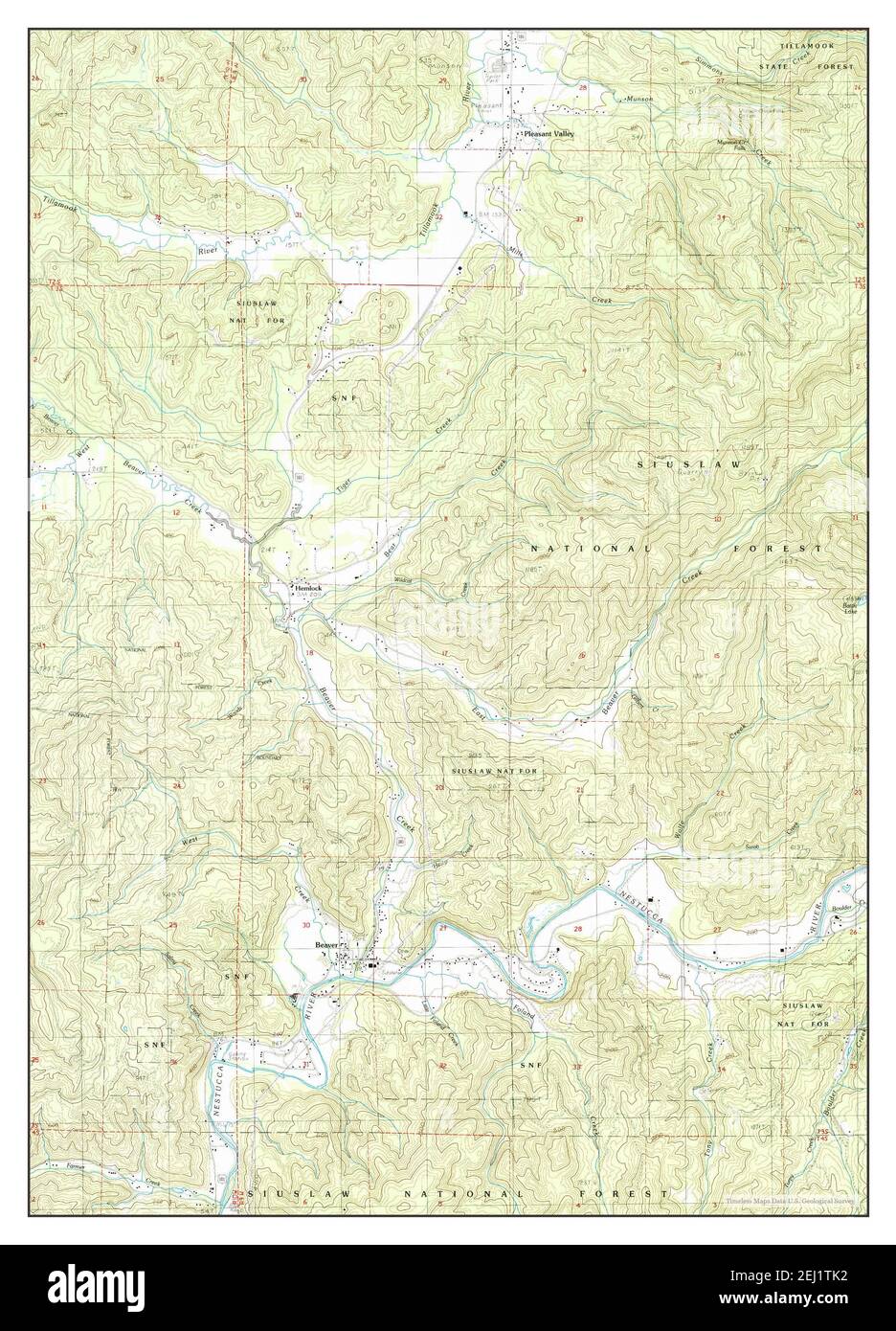 Beaver, Oregon, map 1985, 1:24000, United States of America by Timeless ...