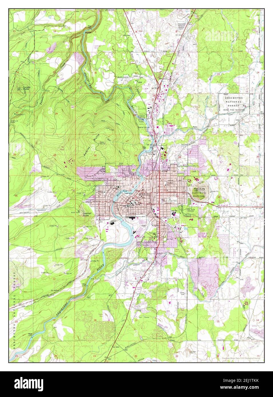 Bend, Oregon, map 1962, 1:24000, United States of America by Timeless ...