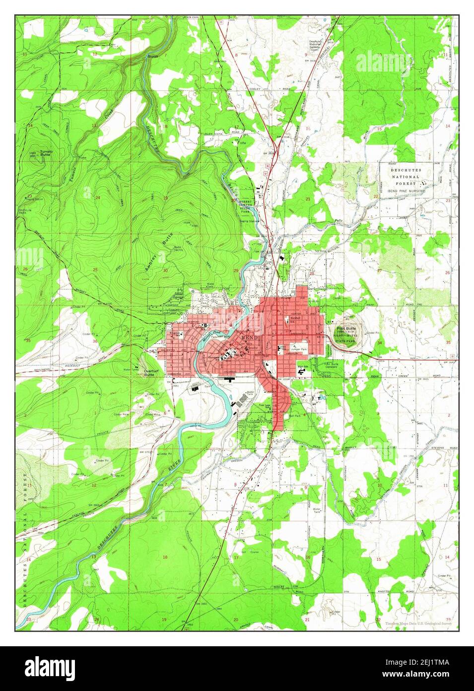 Bend, Oregon, map 1962, 1:24000, United States of America by Timeless ...