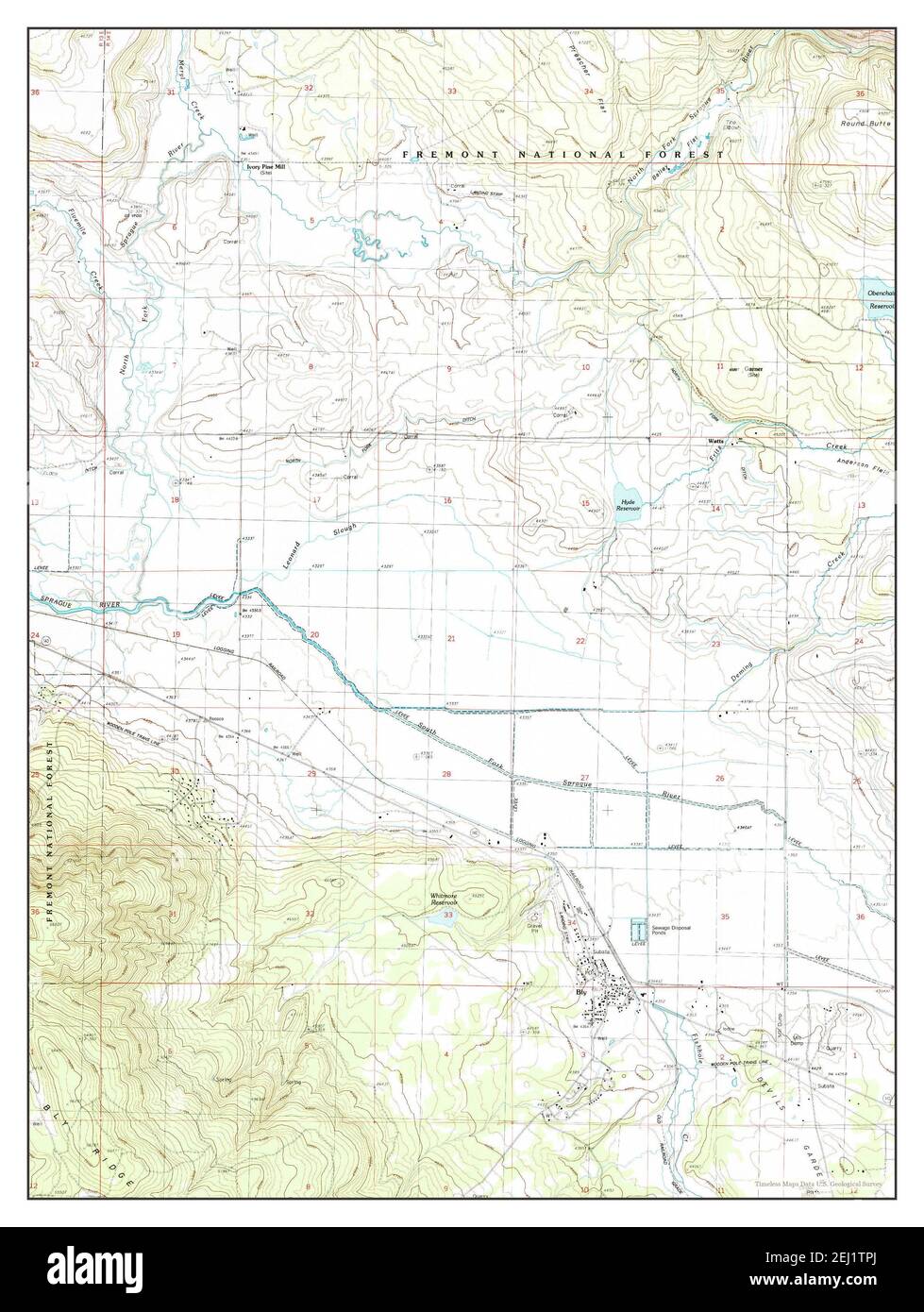 Bly, Oregon, map 1988, 1:24000, United States of America by Timeless ...