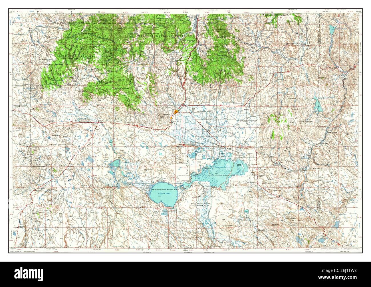 Map of burns oregon Cut Out Stock Images & Pictures - Alamy