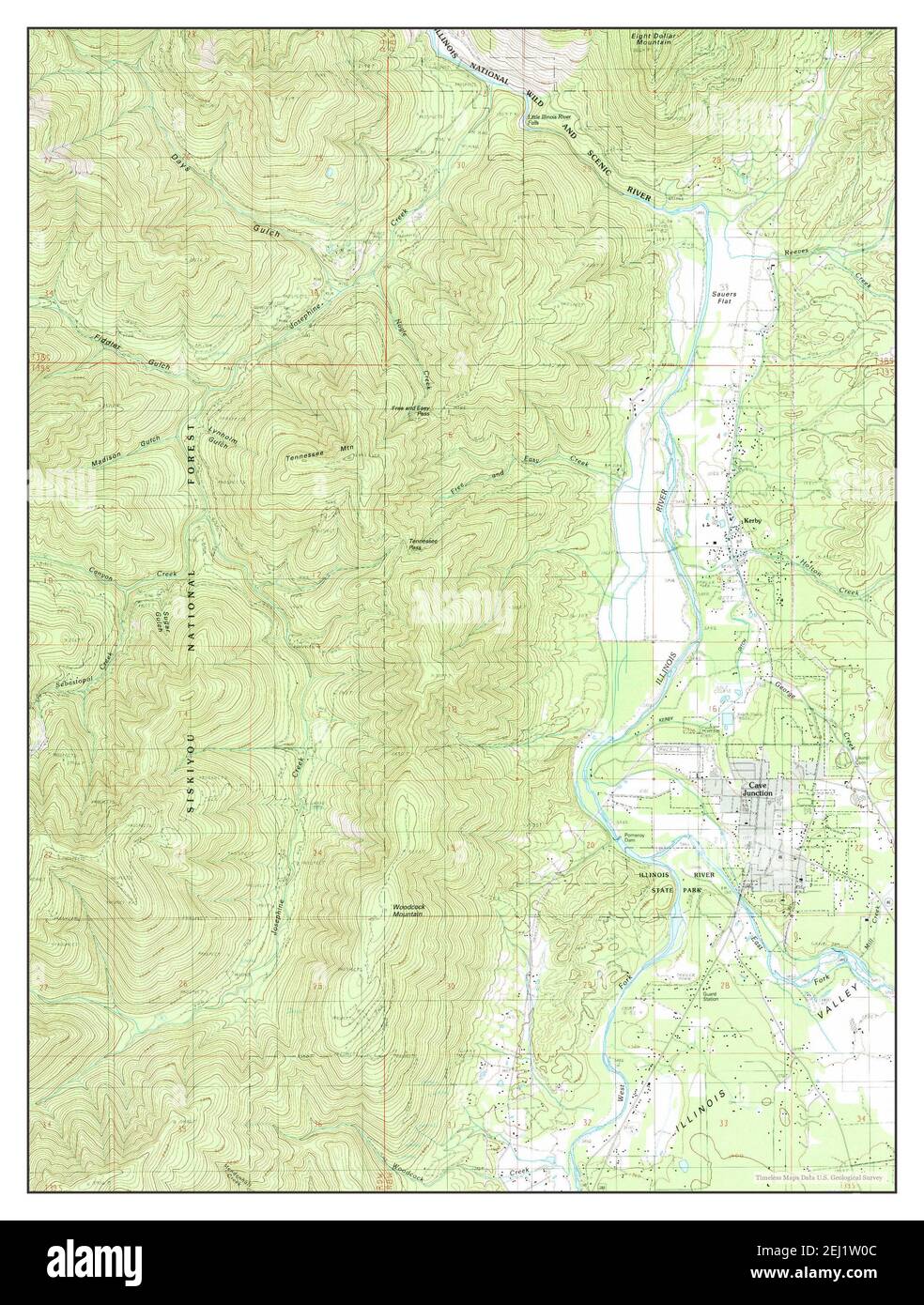 Map of cave junction oregon hi-res stock photography and images - Alamy