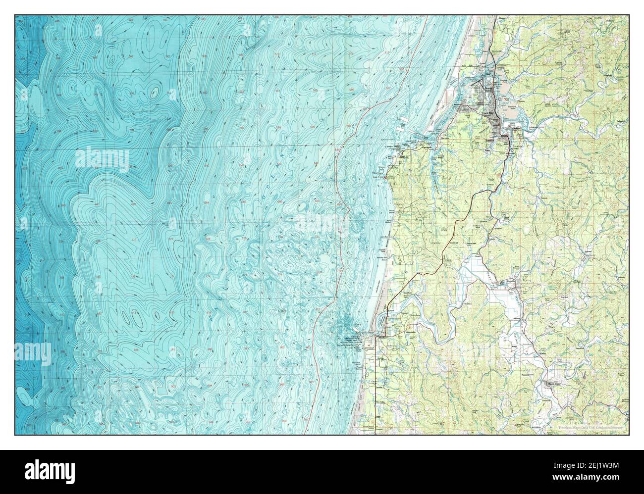 Map of coos bay Cut Out Stock Images & Pictures - Alamy