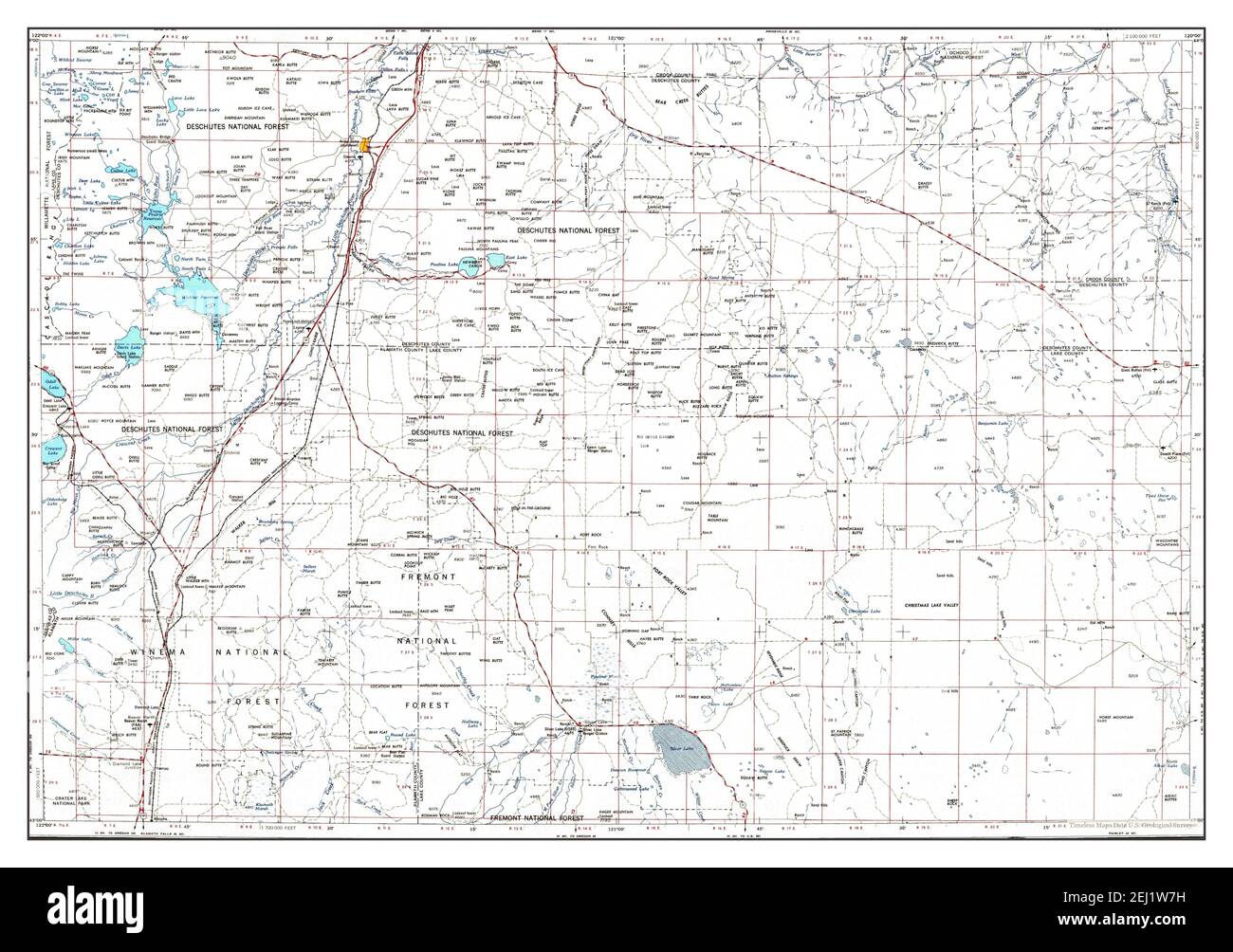 Crescent, Oregon, map 1955, 1:250000, United States of America by ...