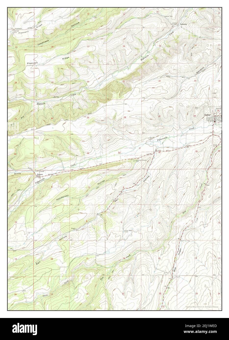 Dufur West, Oregon, map 1962, 1:24000, United States of America by ...