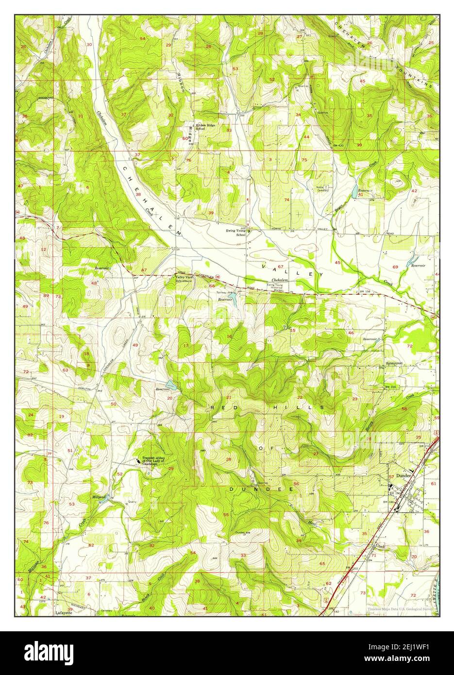 Dundee, Oregon, map 1956, 1:24000, United States of America by Timeless ...