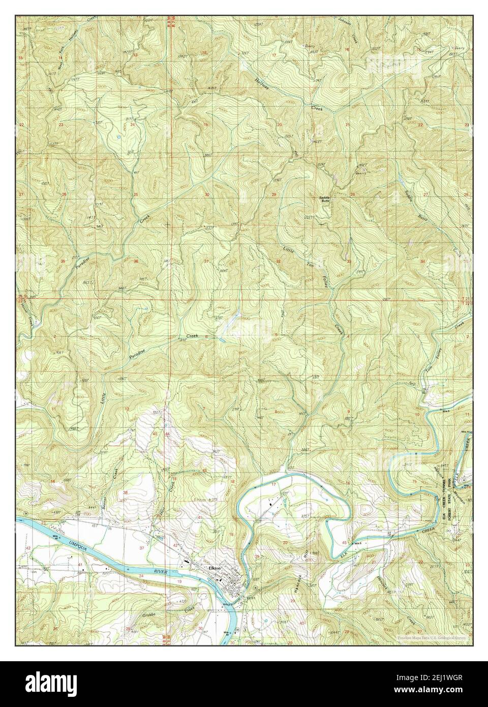 Elkton, Oregon, map 1990, 1:24000, United States of America by Timeless ...