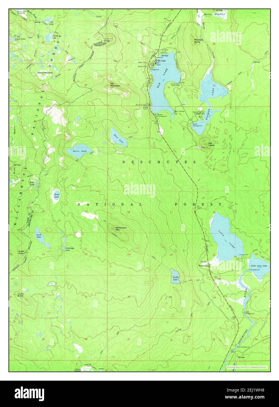 Map of elk lake oregon hi-res stock photography and images - Alamy