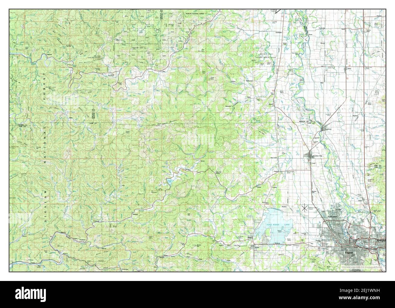 Eugene, Oregon, map 1980, 1:100000, United States of America by ... Eugene, Oregon, map 1980, 1:100000, United States of America by ...