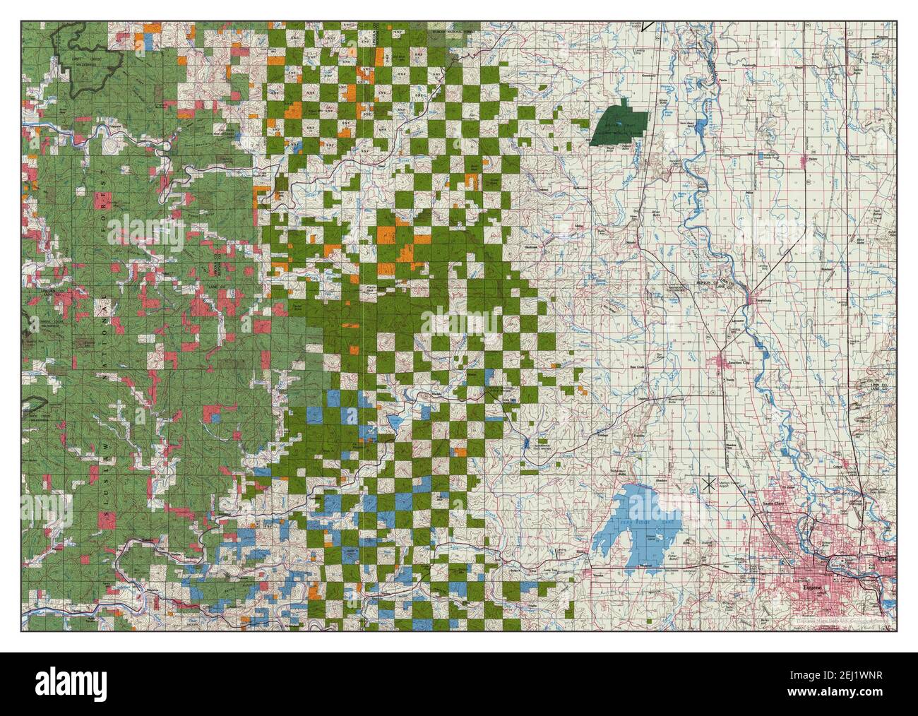 Eugene, Oregon, map 1992, 1:100000, United States of America by ... Eugene, Oregon, map 1992, 1:100000, United States of America by ...
