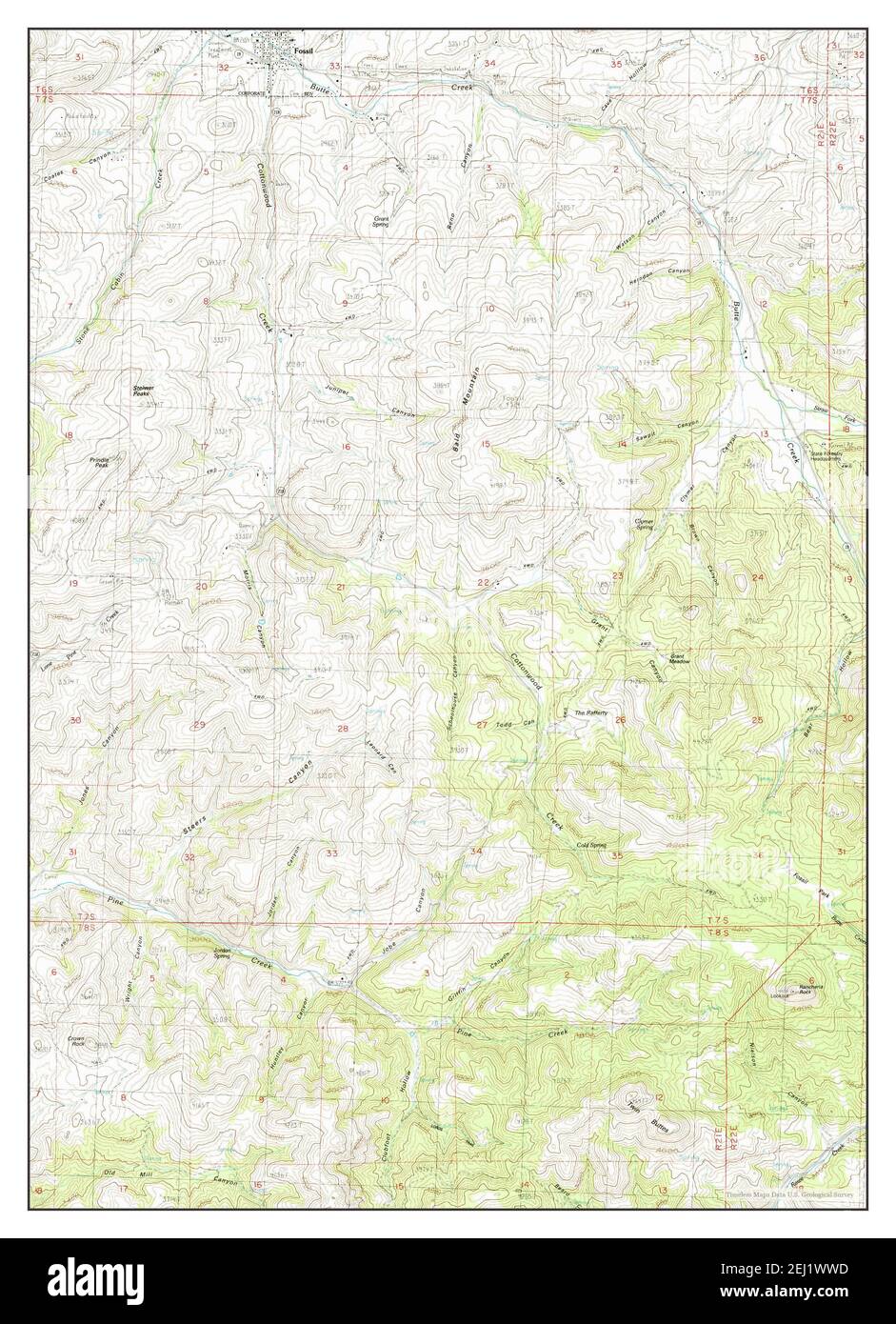 Map of fossil oregon Cut Out Stock Images & Pictures - Alamy