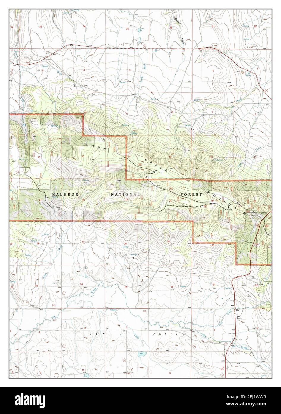Fox, Oregon, map 1999, 1:24000, United States of America by Timeless ...