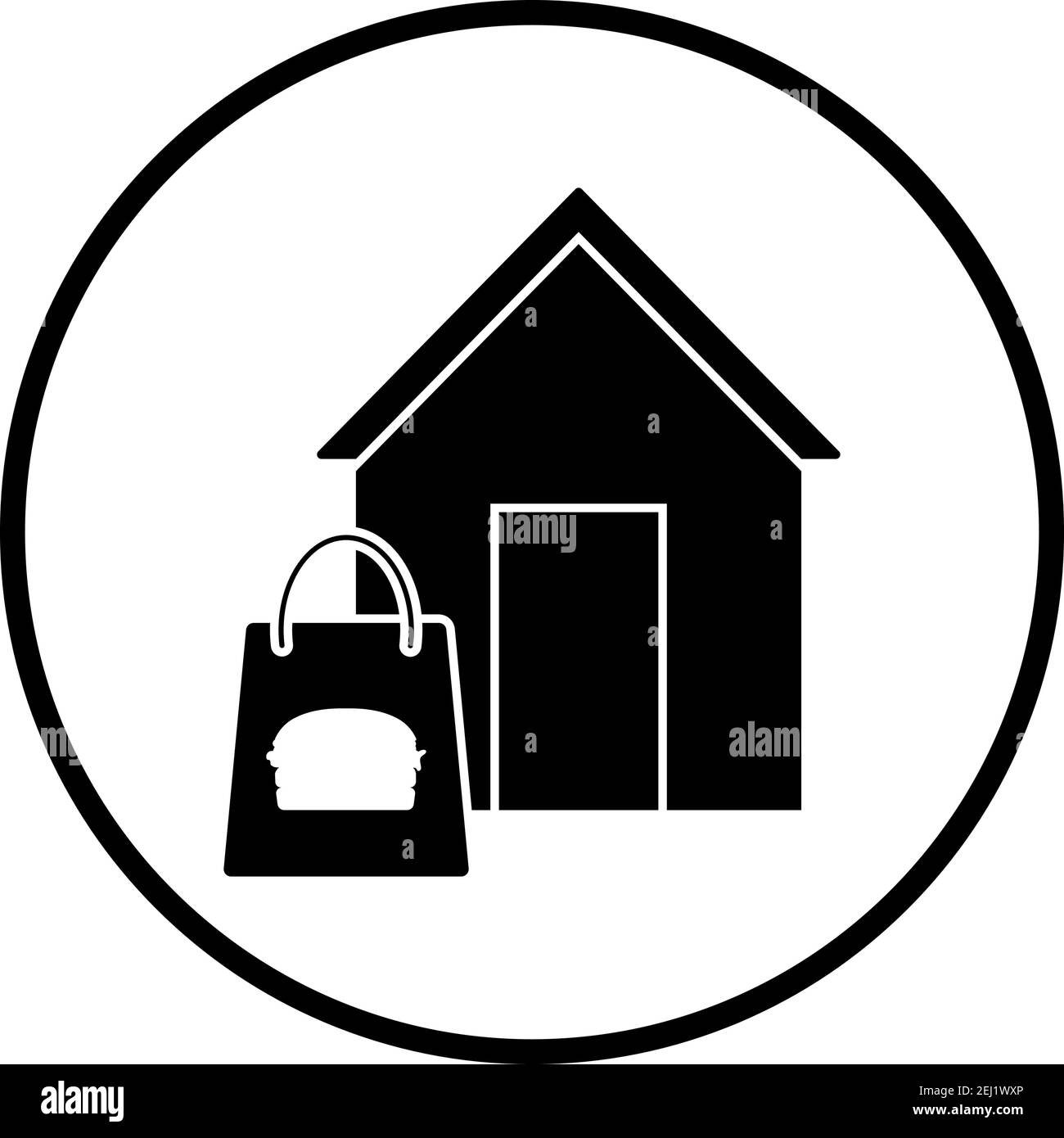 Food Delivery Icon. Thin Circle Stencil Design. Vector Illustration ...