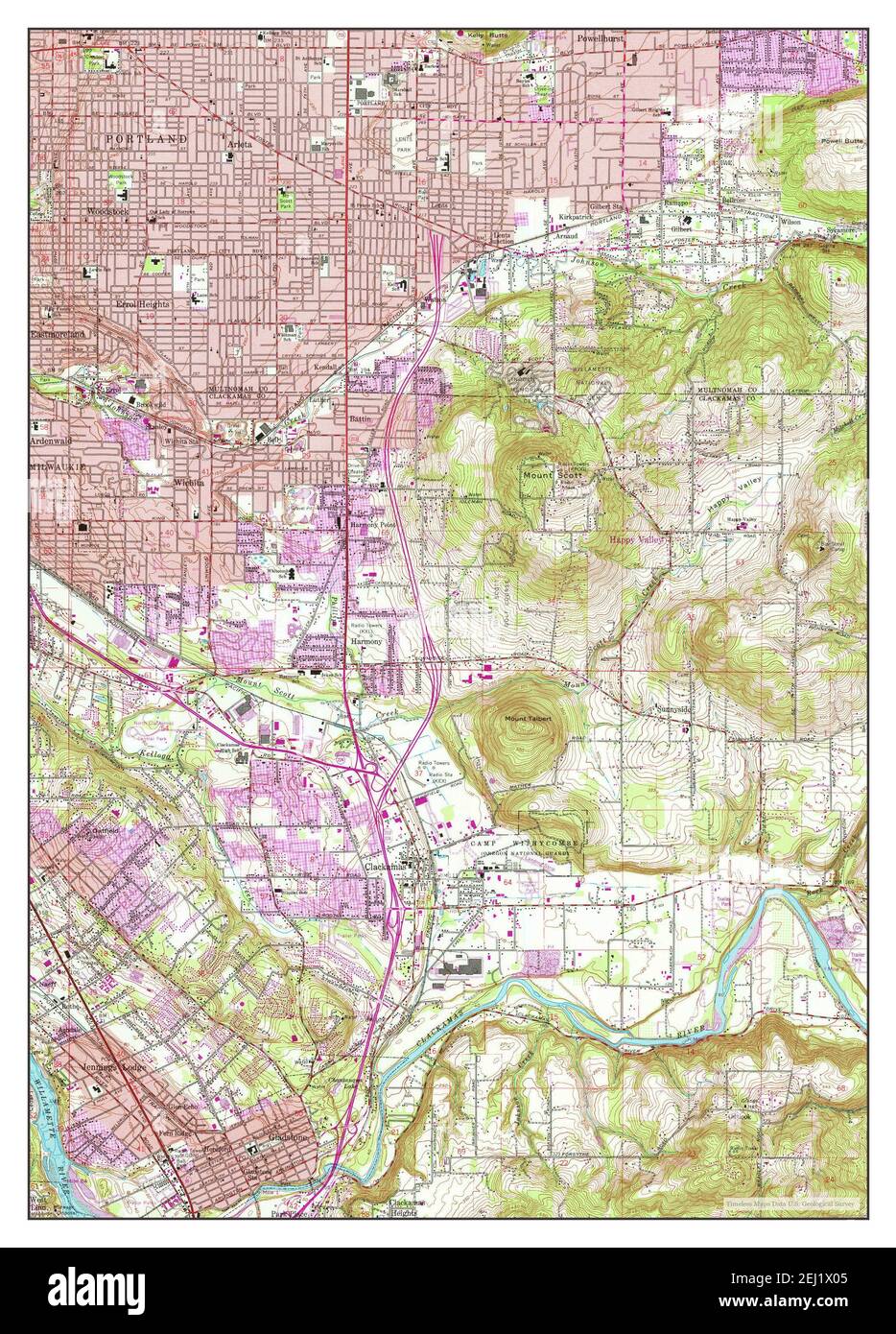 Map of gladstone oregon hi-res stock photography and images - Alamy