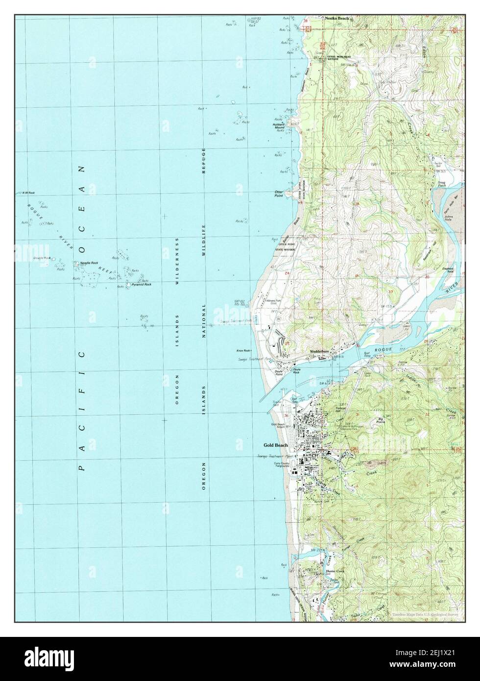 Map of gold beach oregon hi-res stock photography and images - Alamy