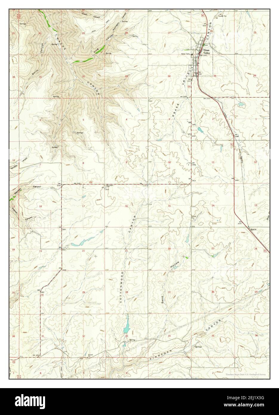Grass Valley, Oregon, map 1962, 1:24000, United States of America by ...