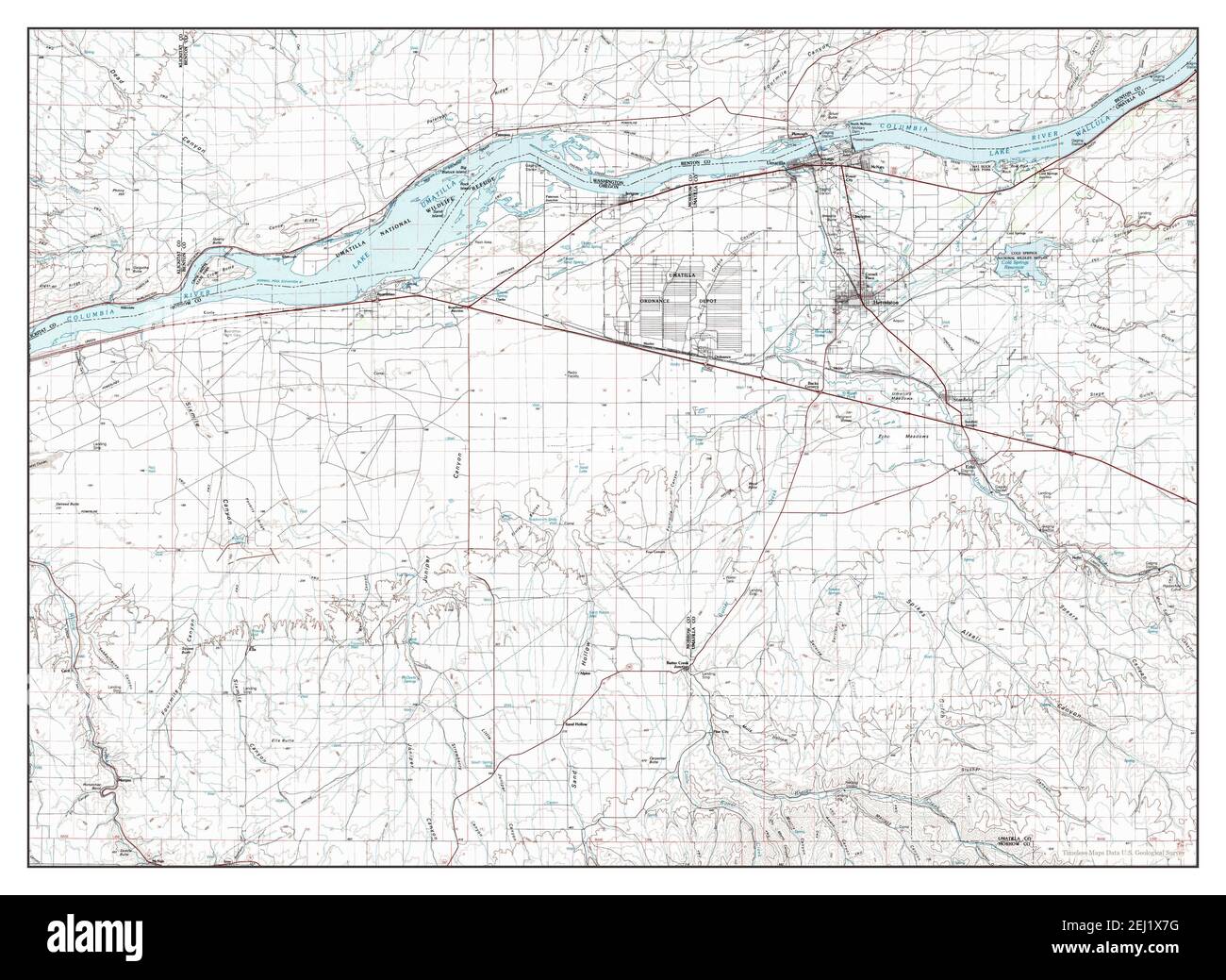 Map of hermiston oregon hi-res stock photography and images - Alamy