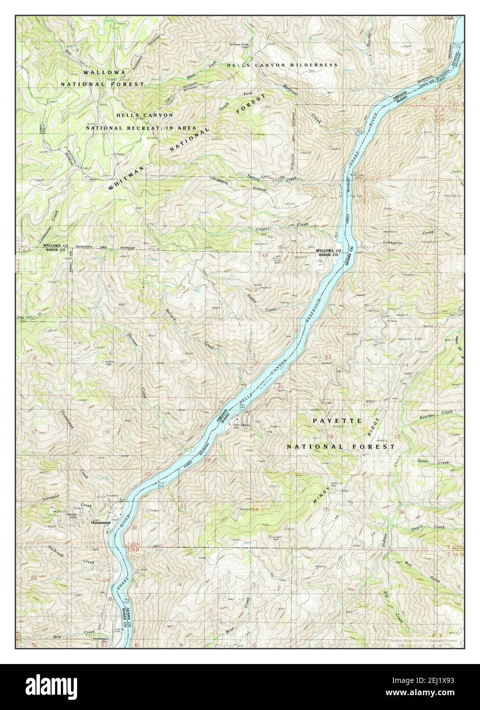 Homestead, Oregon, map 1990, 1:24000, United States of America by ...