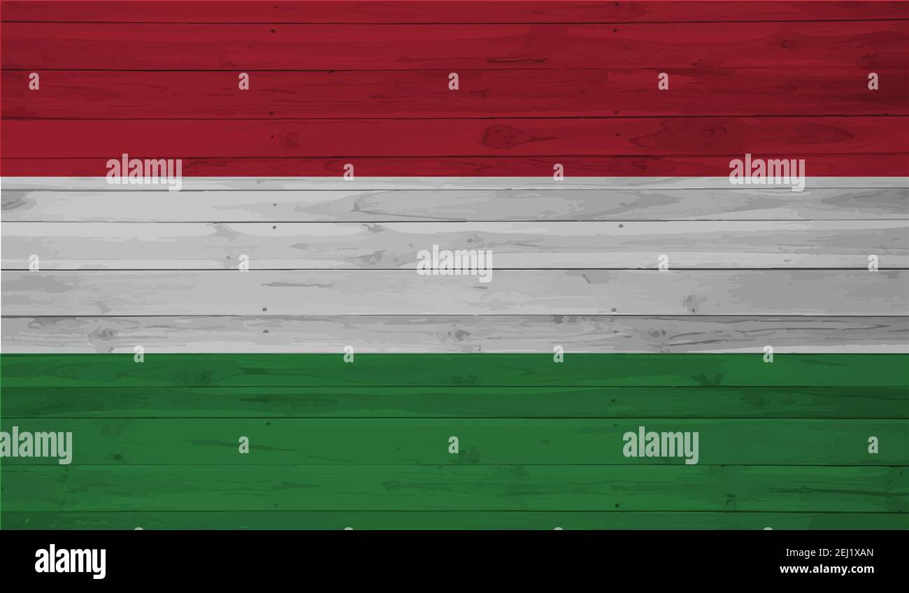 Hungary Flag. Grunge brush stroke with Hungary Flag isolated on grey ...
