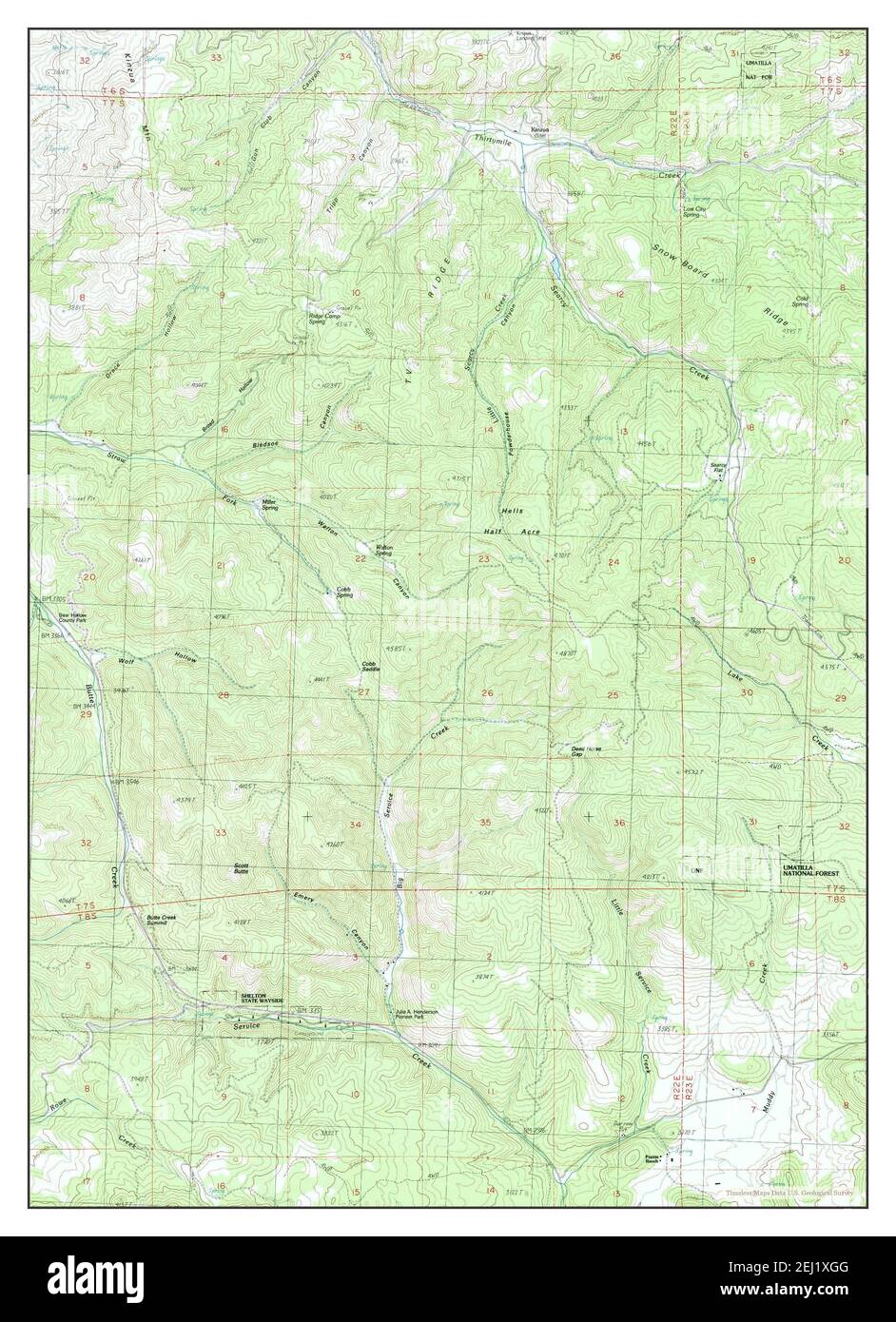 Kinzua, Oregon, map 1987, 1:24000, United States of America by Timeless ...