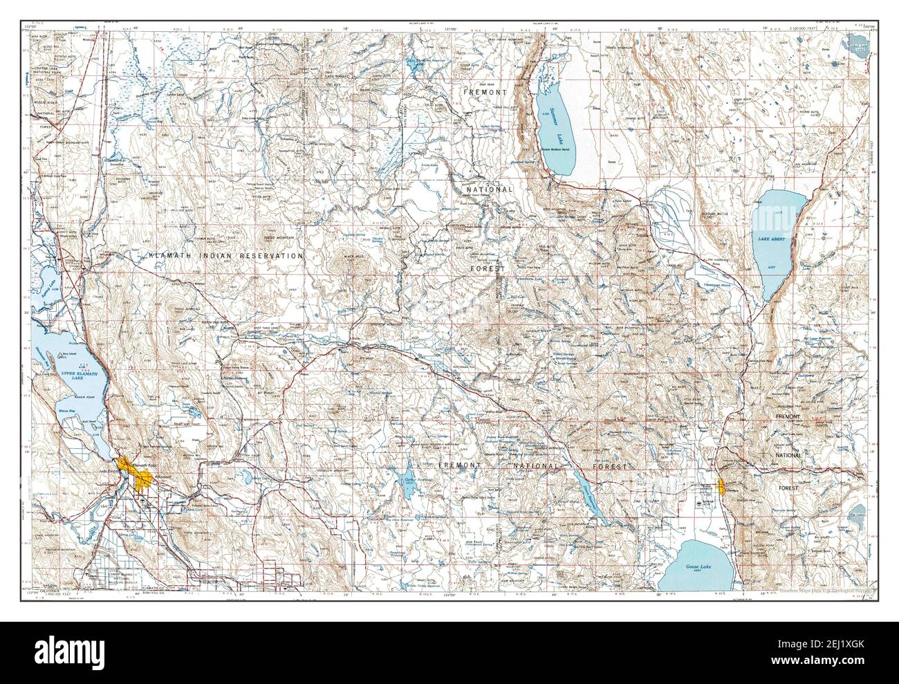 Map of klamath falls oregon hi-res stock photography and images - Alamy