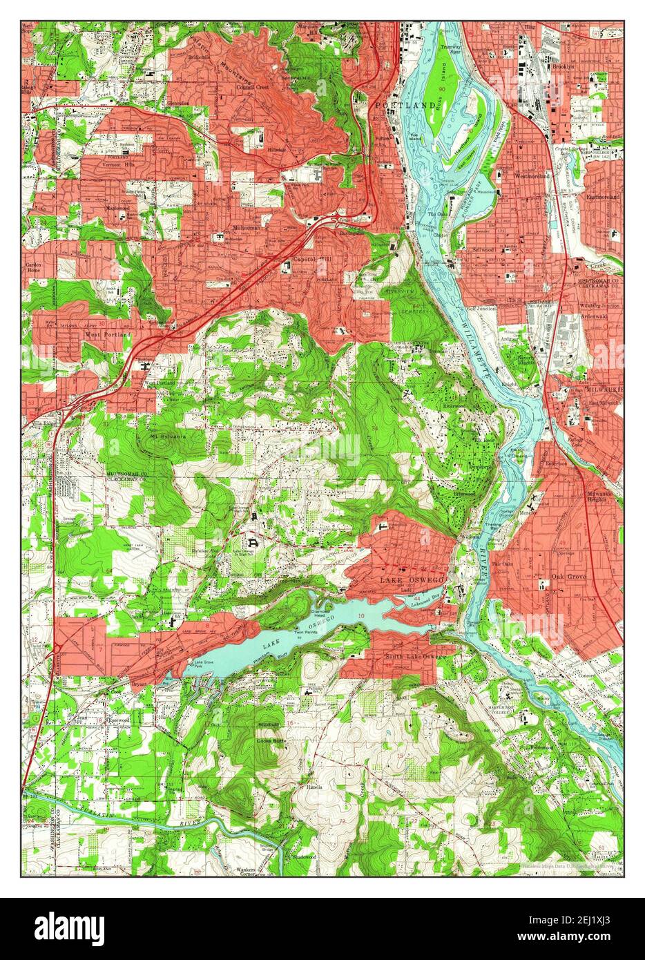 Lake Oswego, Oregon, map 1961, 1:24000, United States of America by ...