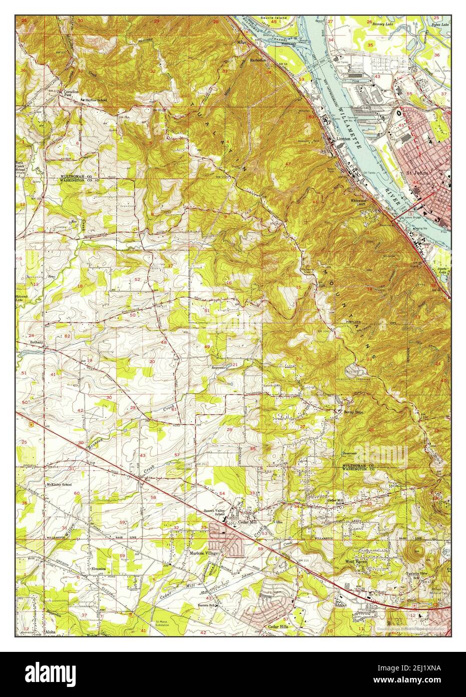 Linnton, Oregon, map 1954, 1:24000, United States of America by ...