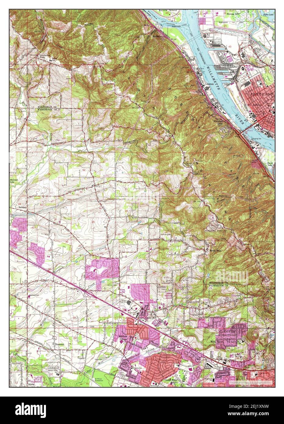 Linnton, Oregon, map 1961, 1:24000, United States of America by ...