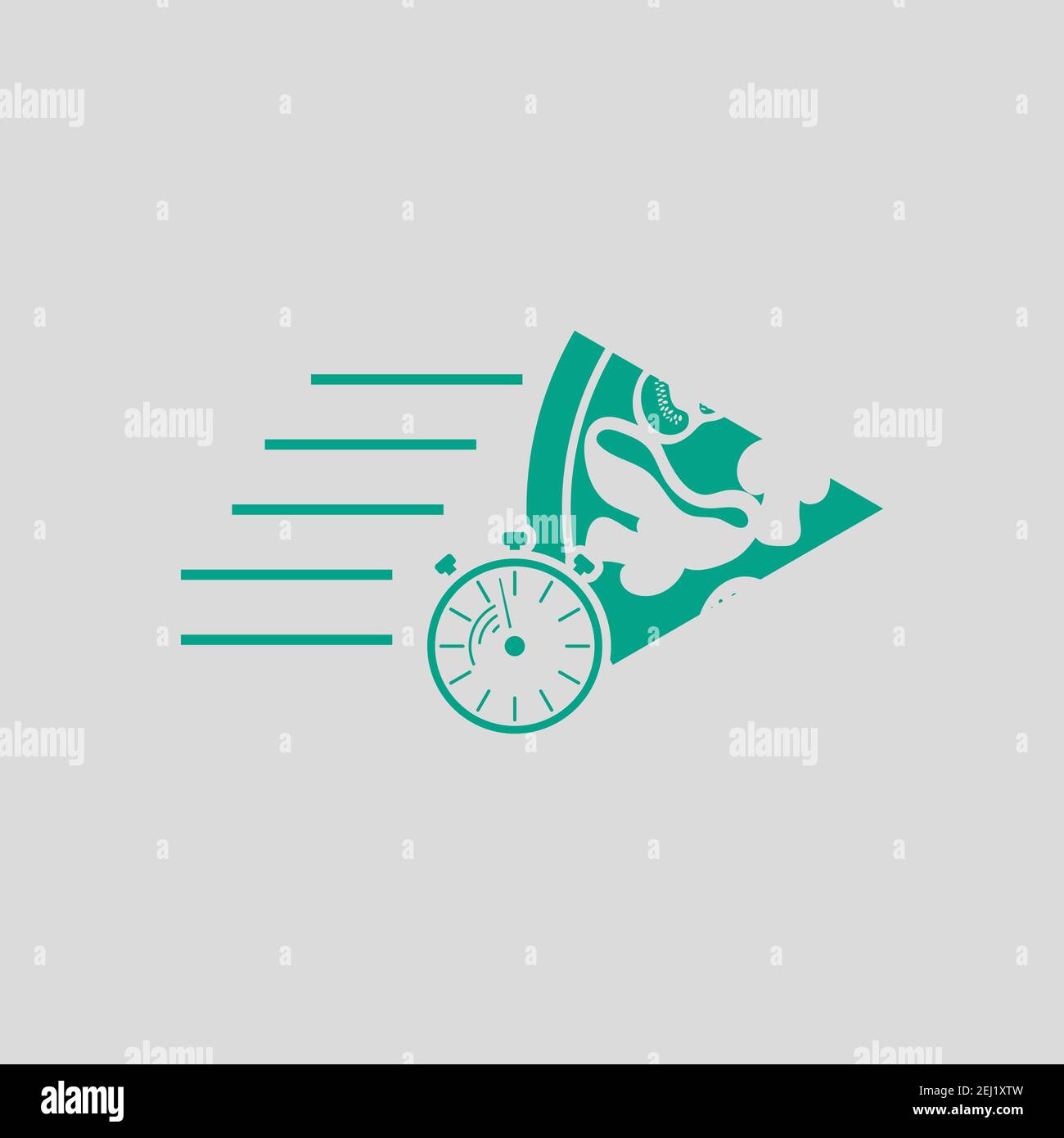 Pizza Delivery Icon. Green on Gray Background. Vector Illustration ...