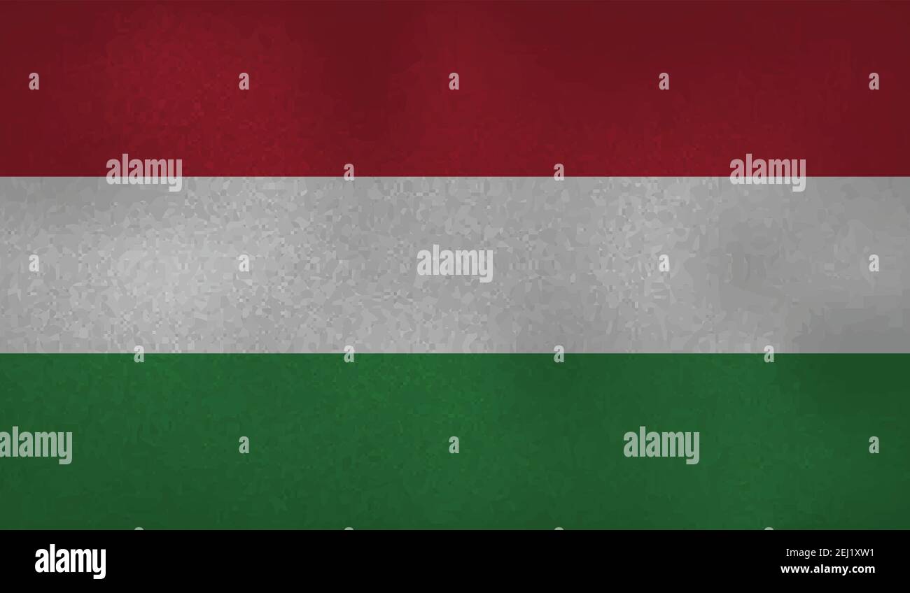 Hungary Flag. Grunge brush stroke with Hungary Flag isolated on grey ...