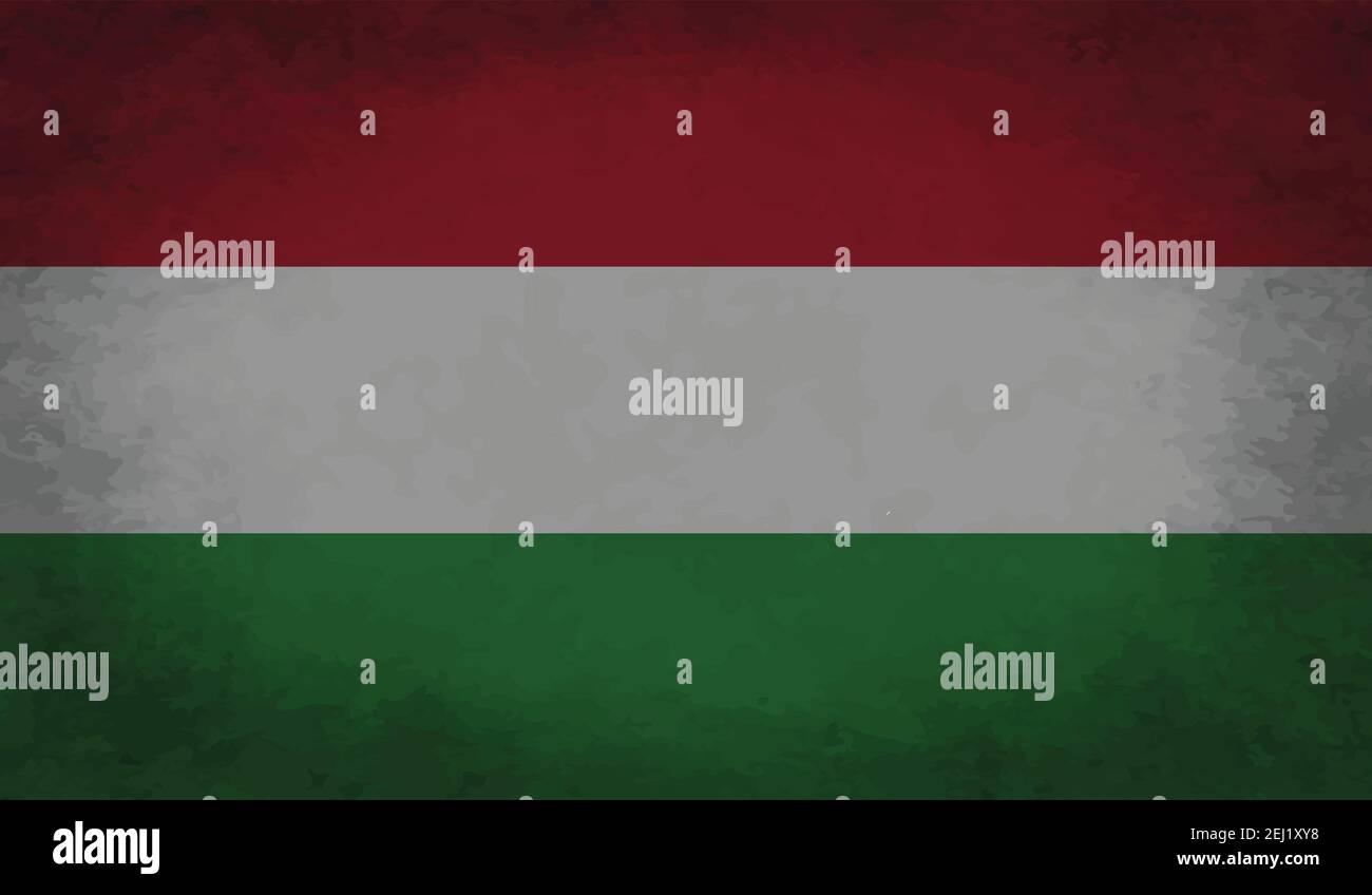 Hungary Flag. Grunge brush stroke with Hungary Flag isolated on grey ...