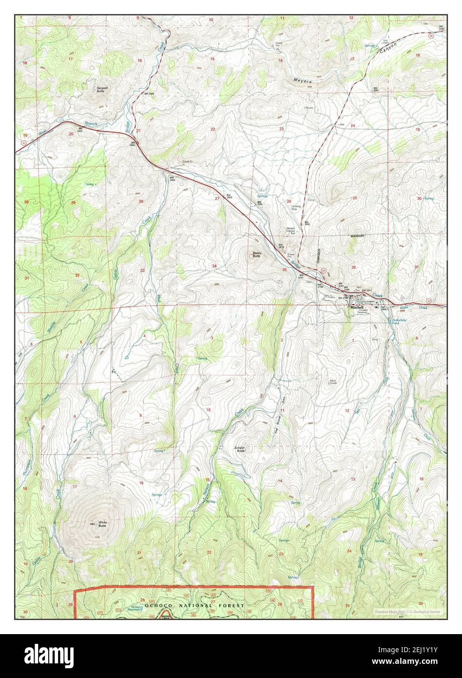Mitchell map of oregon hi-res stock photography and images - Alamy