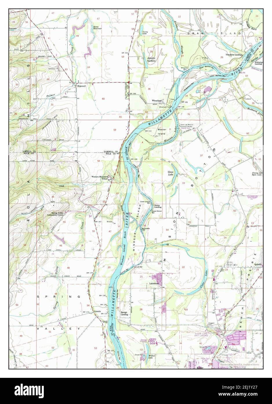 Mission Bottom, Oregon, map 1957, 1:24000, United States of America by ...