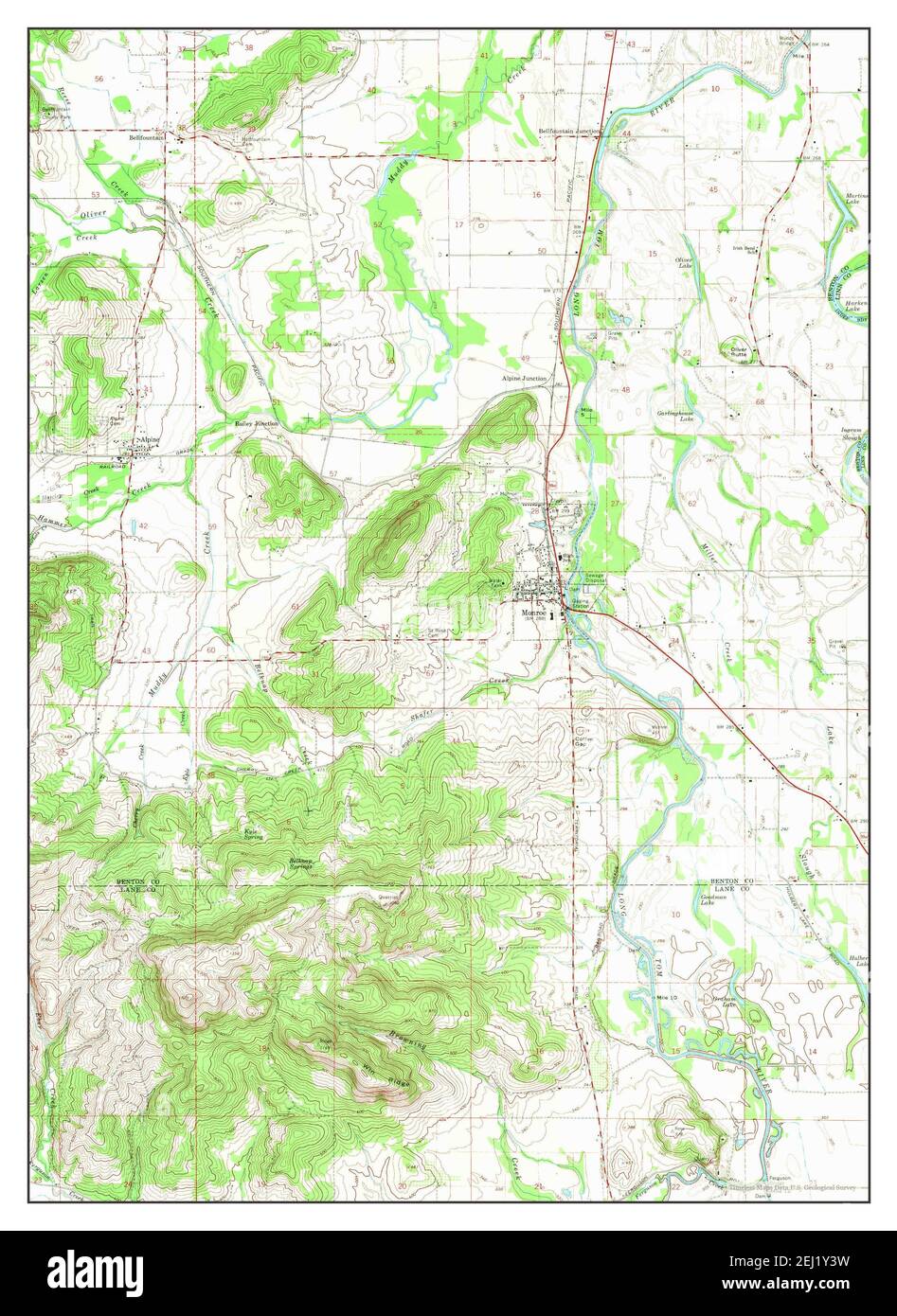 Map of monroe oregon Cut Out Stock Images & Pictures - Alamy