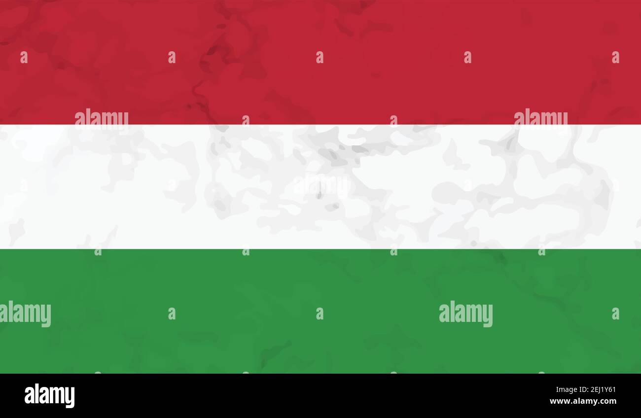 Hungary Flag. Grunge brush stroke with Hungary Flag isolated on grey ...