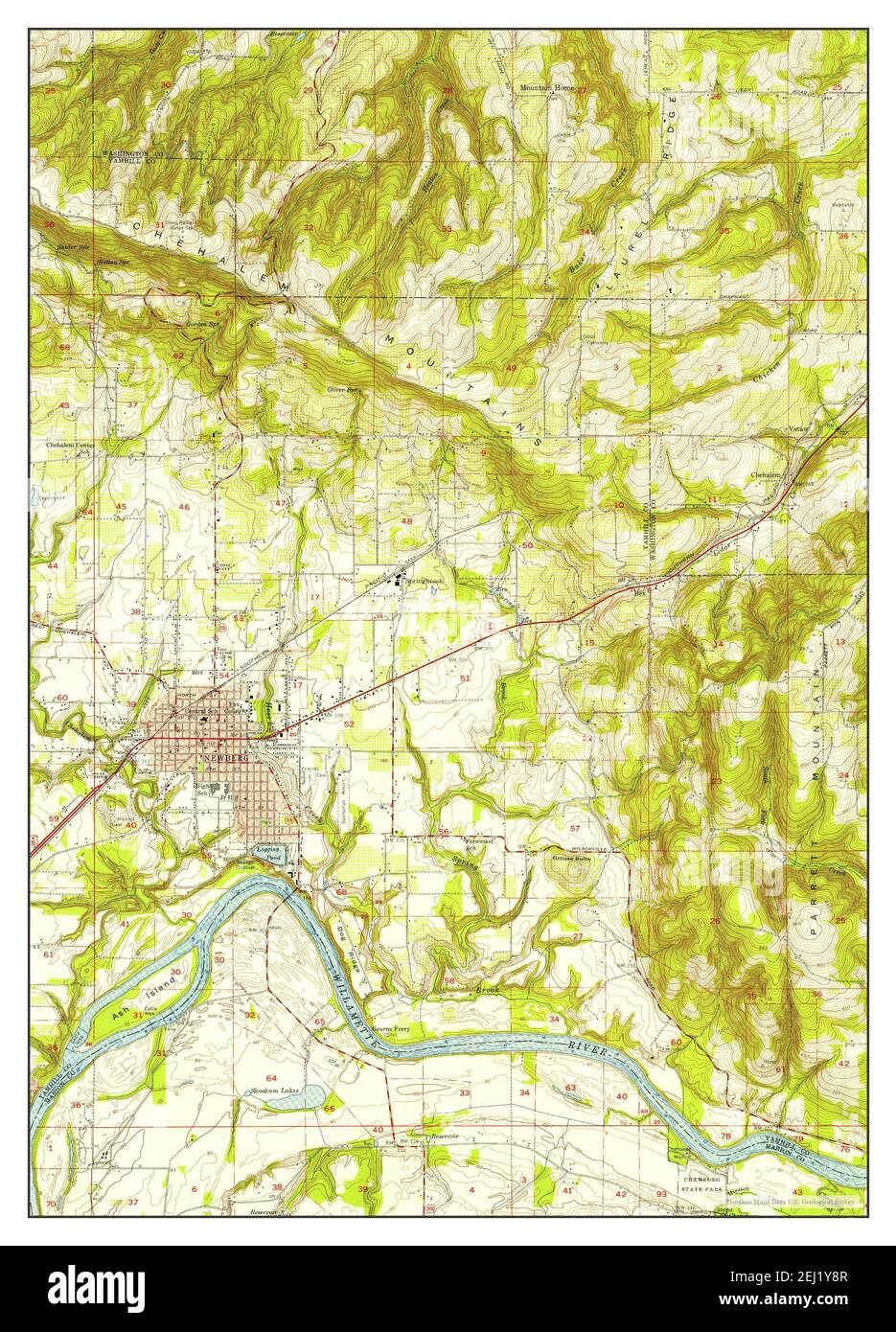 Map of newberg oregon Cut Out Stock Images & Pictures - Alamy
