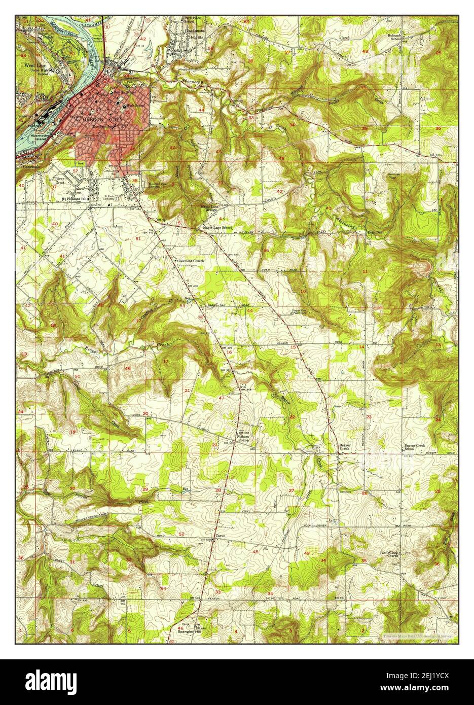 Oregon City, Oregon, map 1954, 1:24000, United States of America by ...