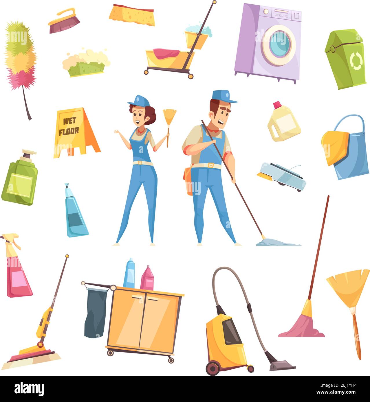 Floor washing machine icons Cut Out Stock Images & Pictures - Alamy