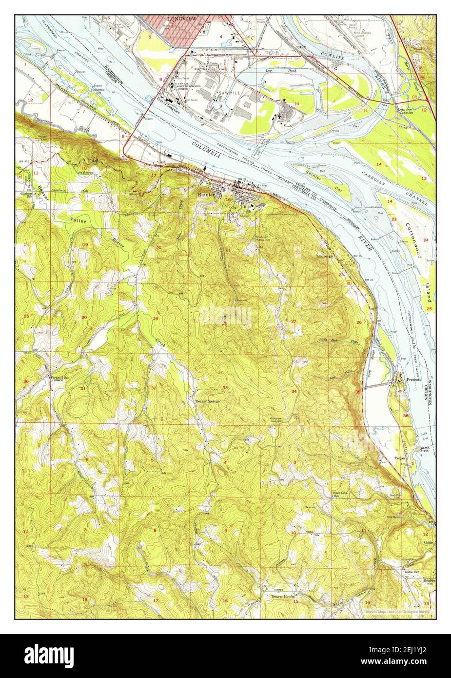 Rainier, Oregon, map 1953, 1:24000, United States of America by ...