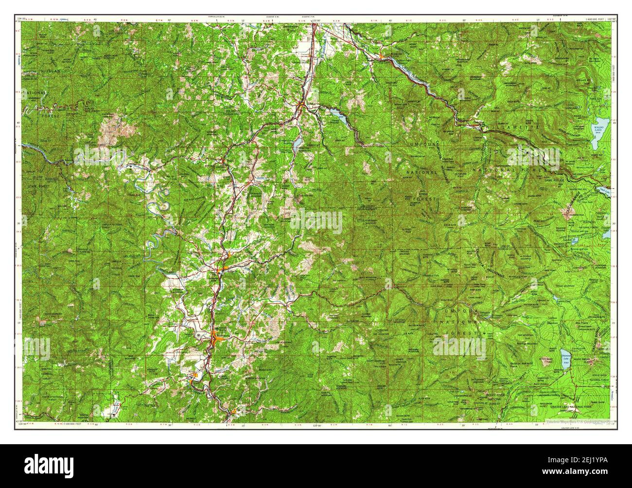 Roseburg, Oregon, map 1958, 1:250000, United States of America by ...