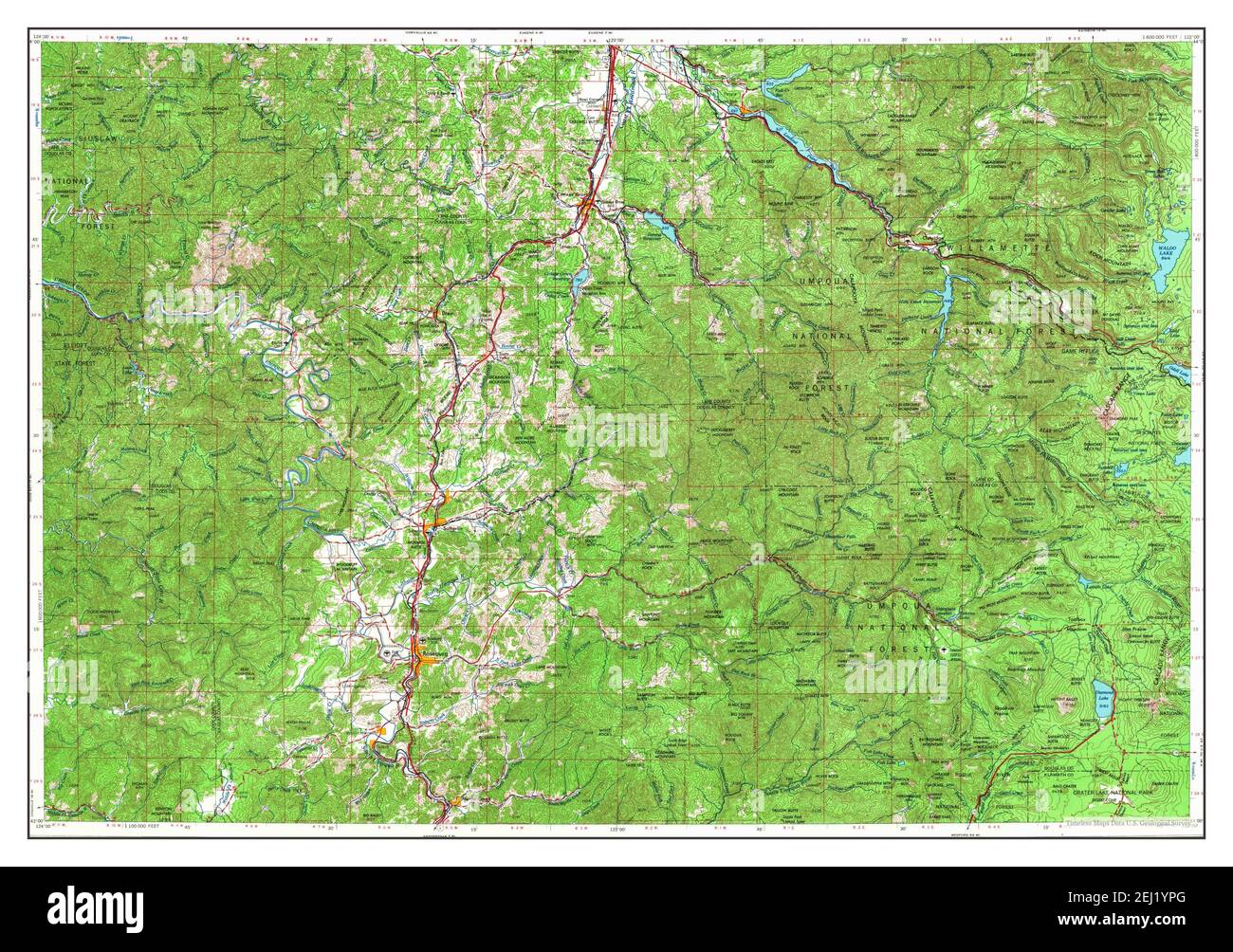 Roseburg, Oregon, map 1958, 1:250000, United States of America by ...