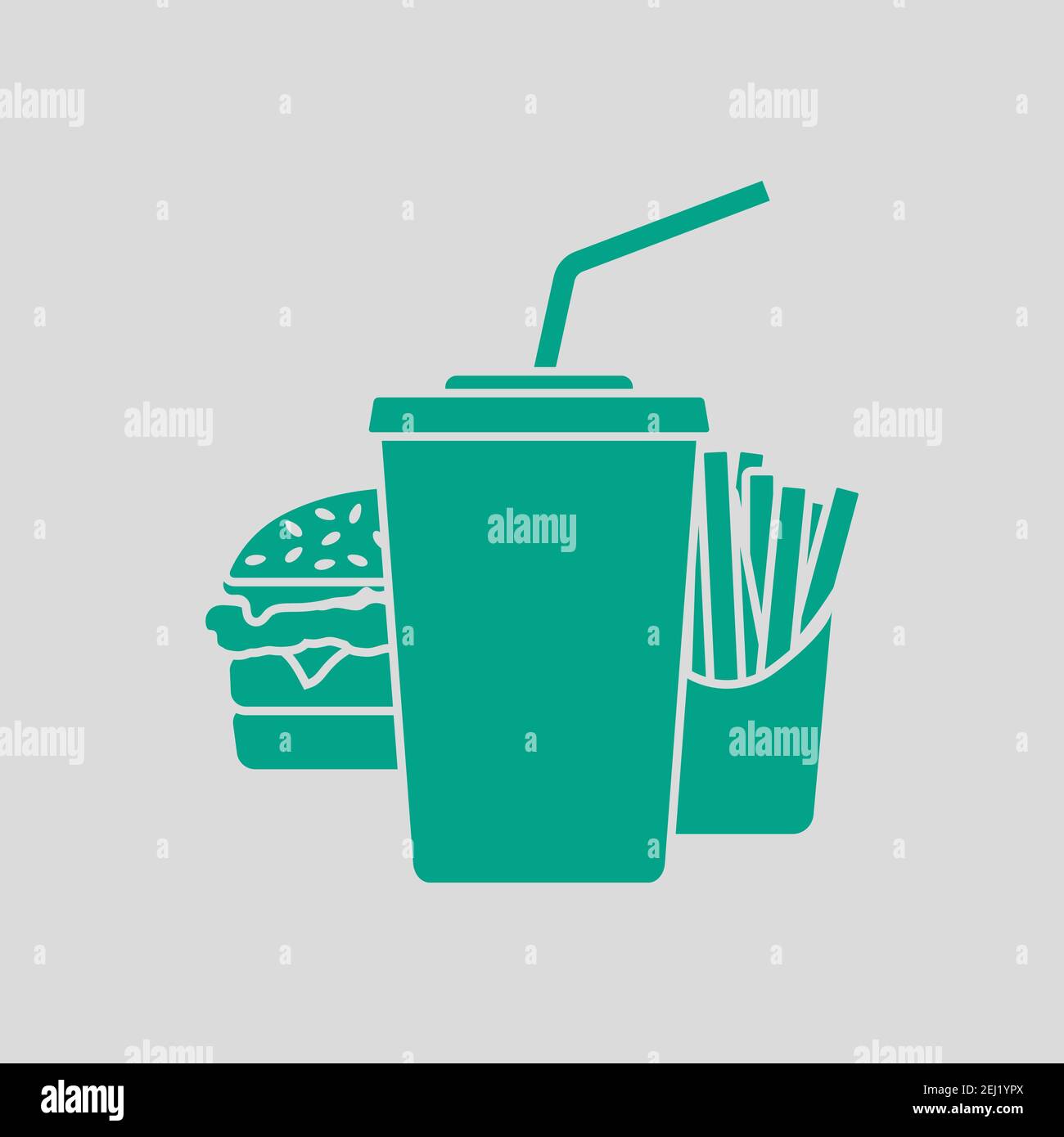 Fast Food Icon. Green on Gray Background. Vector Illustration Stock ...