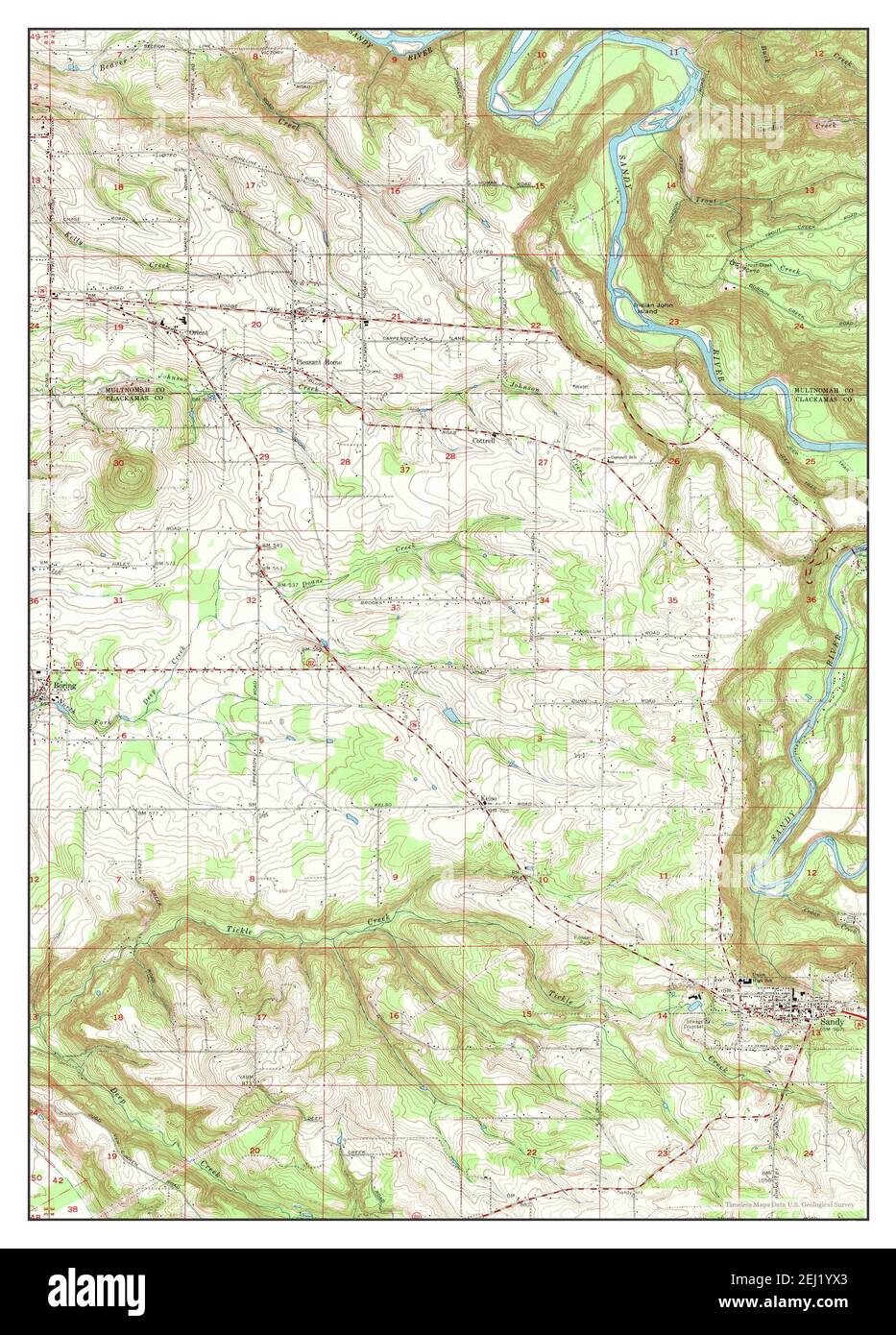 Sandy, Oregon, map 1961, 1:24000, United States of America by Timeless ...