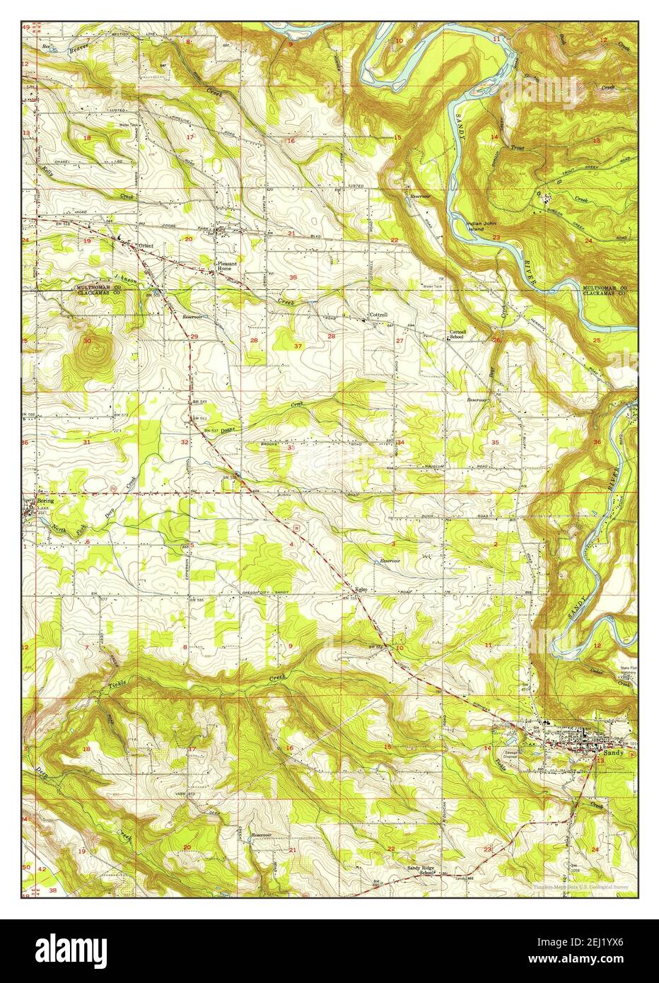Sandy oregon map Cut Out Stock Images & Pictures - Alamy