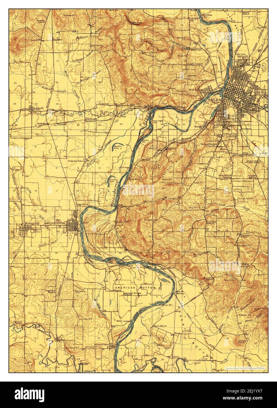 Salem, Oregon, map 1917, 1:62500, United States of America by Timeless ...