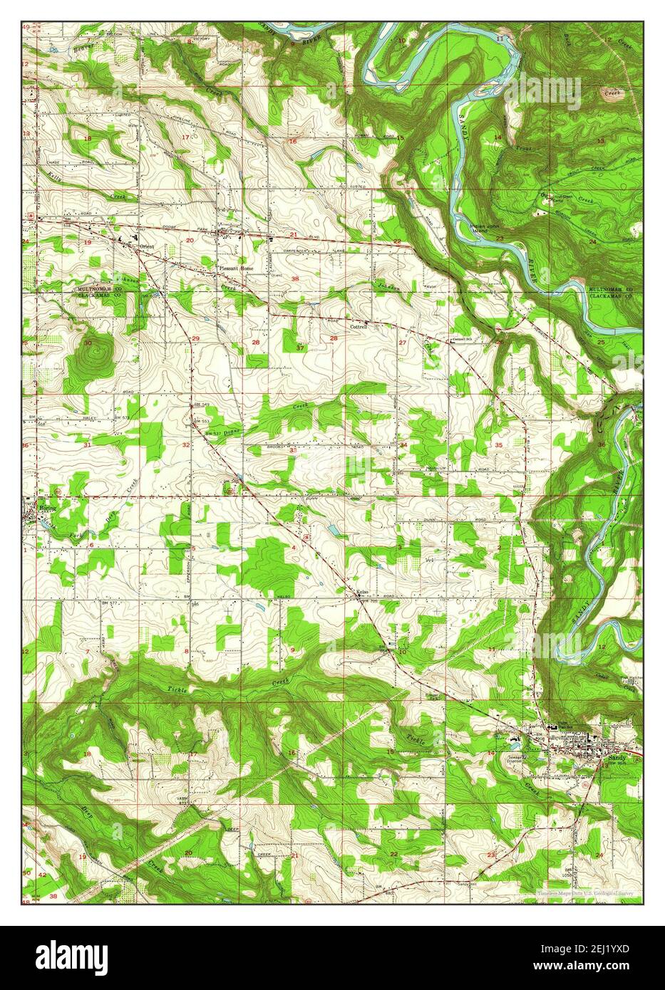 Sandy oregon map Cut Out Stock Images & Pictures - Alamy