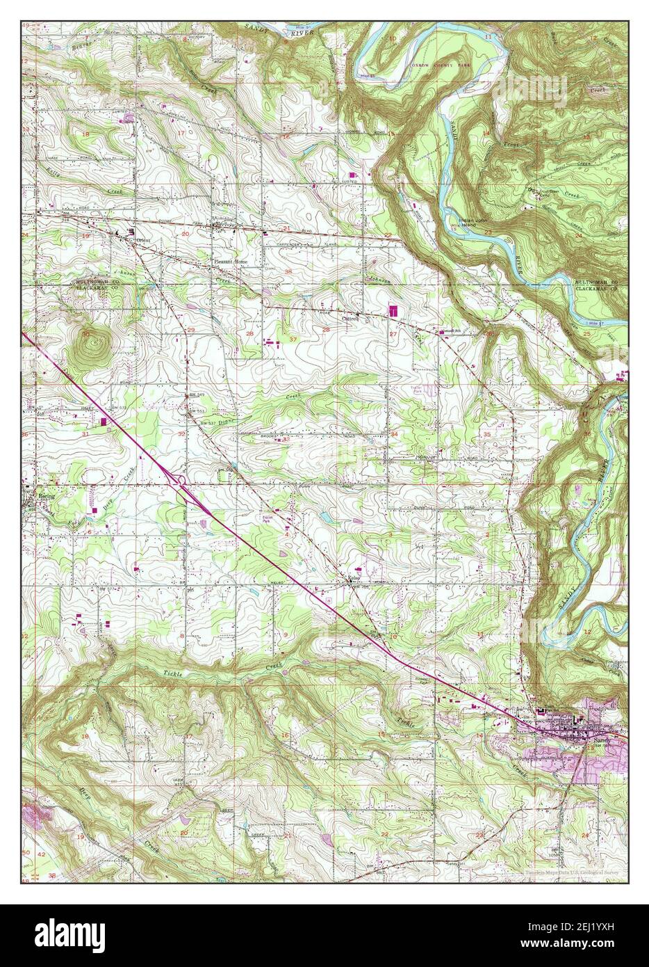 Sandy, Oregon, map 1961, 1:24000, United States of America by Timeless ...
