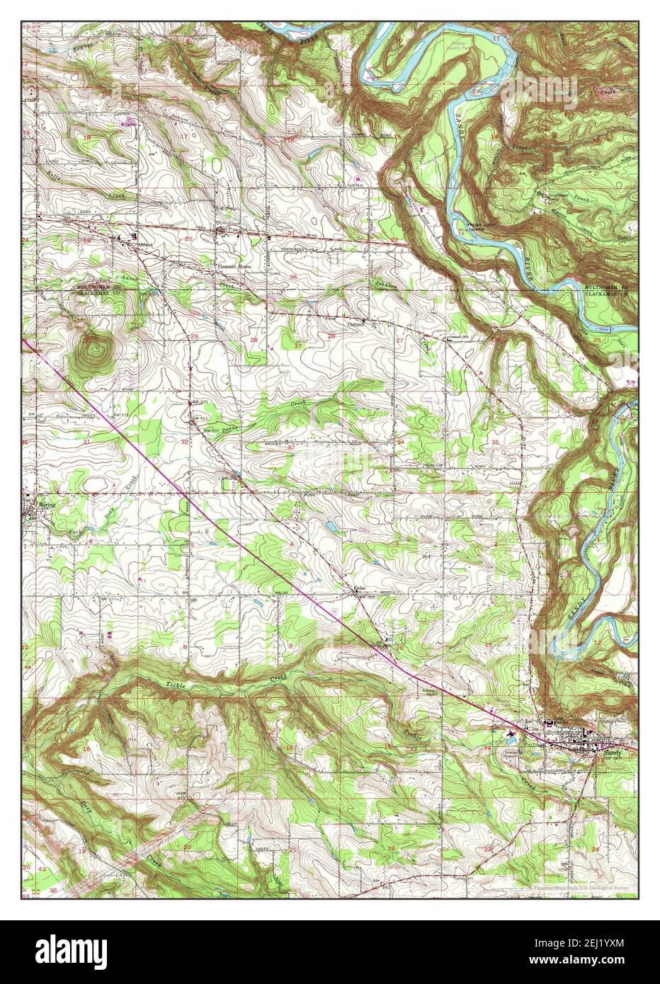 Map of sandy oregon Cut Out Stock Images & Pictures - Alamy