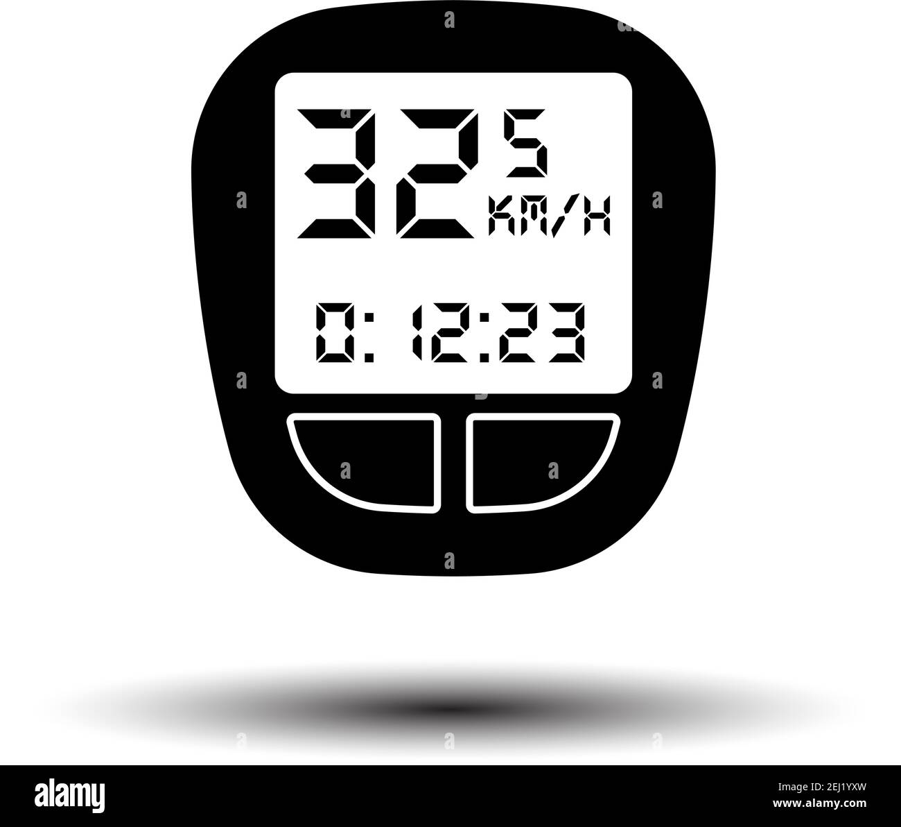 Bike Computer Icon. Black on White Background With Shadow. Vector ...